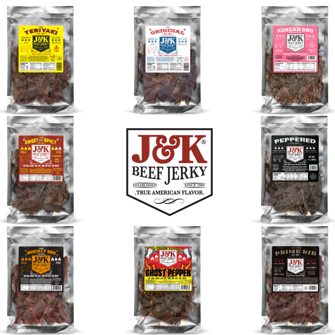 Large Beef Jerky Bundle (Eight 7 oz Bags) – J&K Beef Jerky